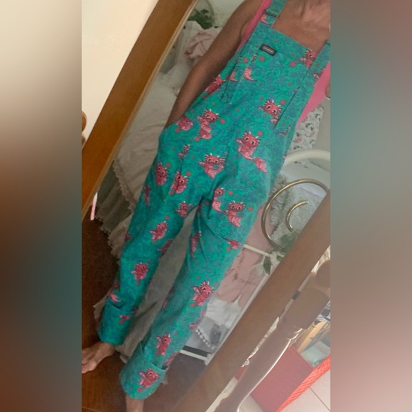 Run & Fly | Pants & Jumpsuits | Run Fly Dungaree Rare Pink Dragon Teal ...